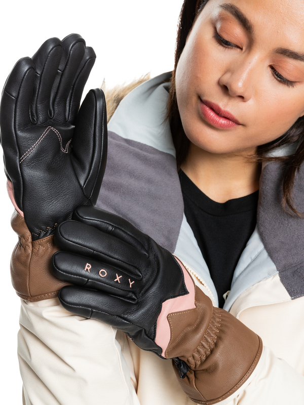 Roxy Jetty Leather Snowboard Ski Gloves for Women Roxy